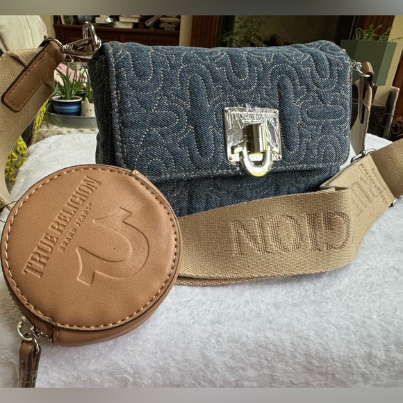 True Religion | Bags | Nwt True Religion Quilted Denim Crossbody Purse ...